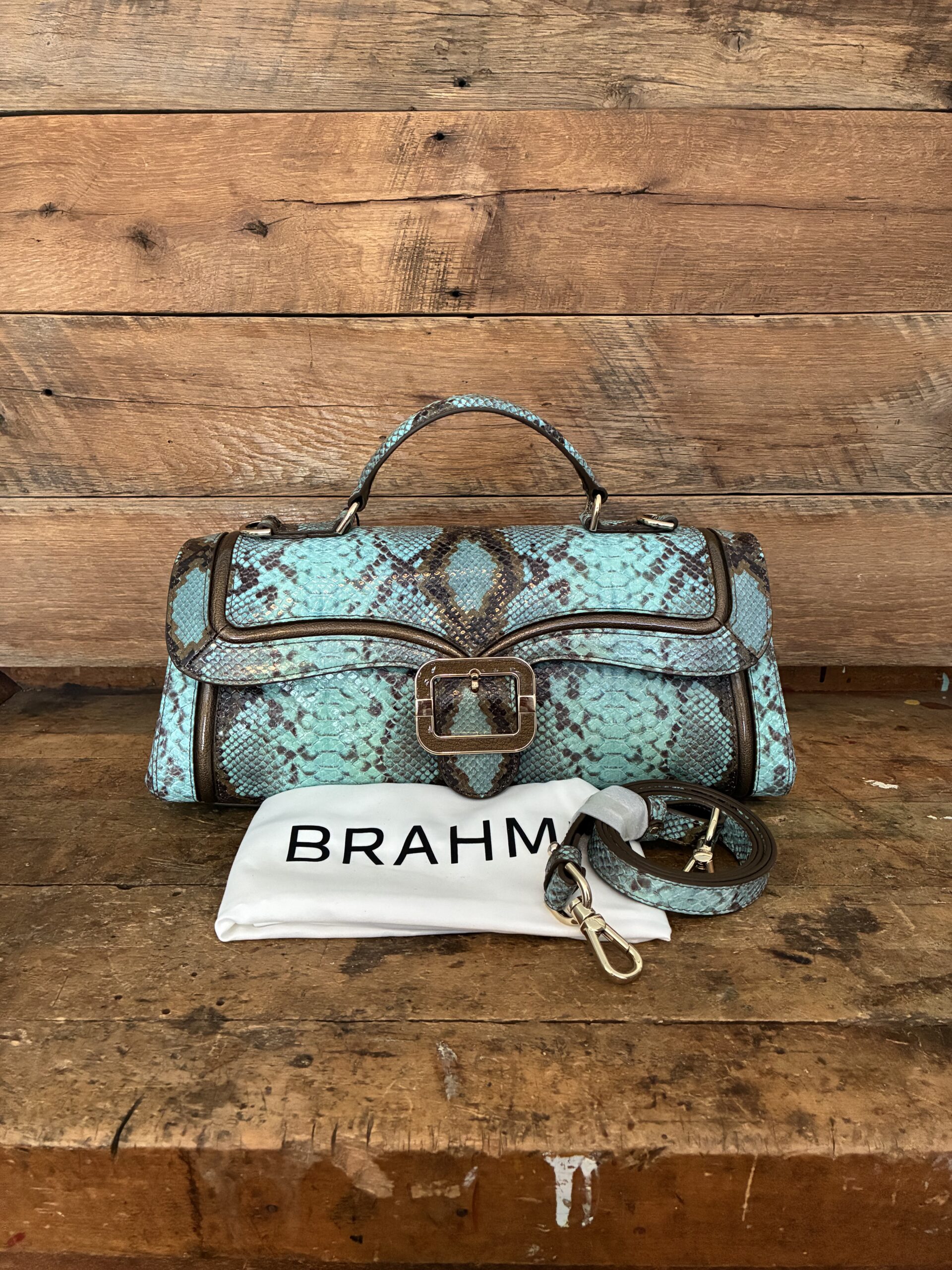 Brahmin Dayan Turquoise Stone Tecoma Leather Satchel - Fickle Moon Boutique